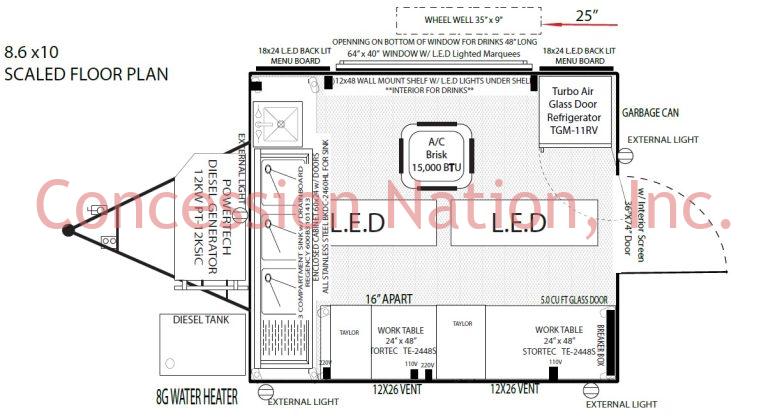 Small Food Trailer | 8x10 Charming | Concession Nation, Inc.